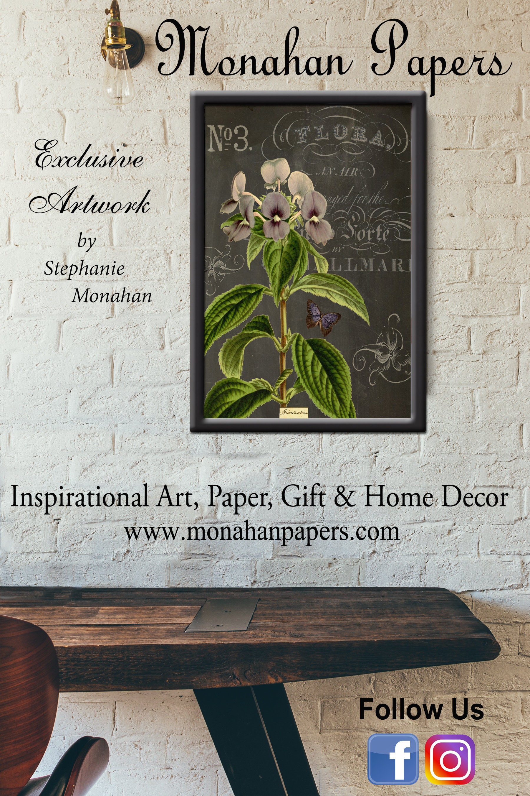 Scrapbooking French Botanical Original Monahan Papers 11 x 17 Artist ...