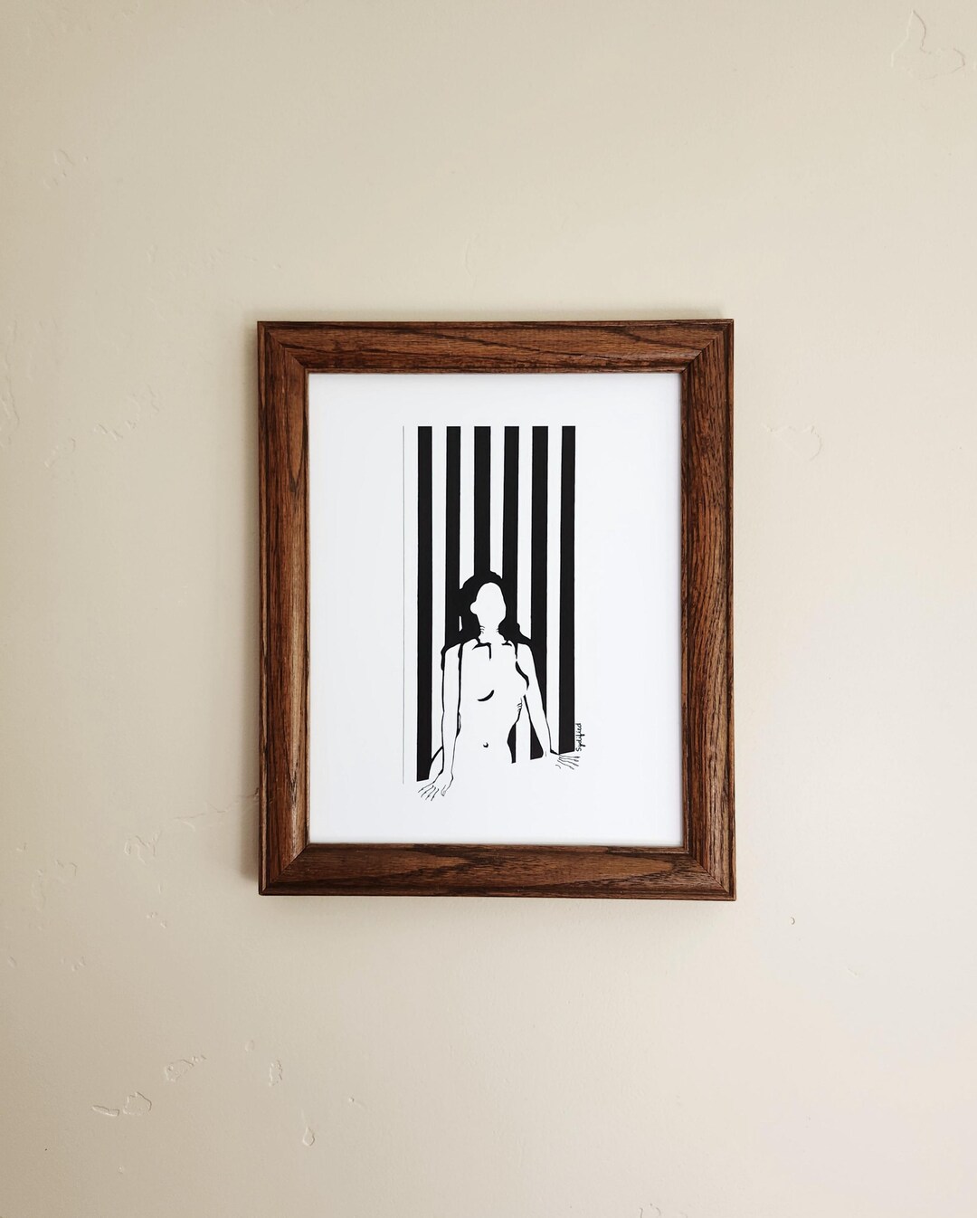 Original Minimalist Ink She Thing Line Art Print - Etsy