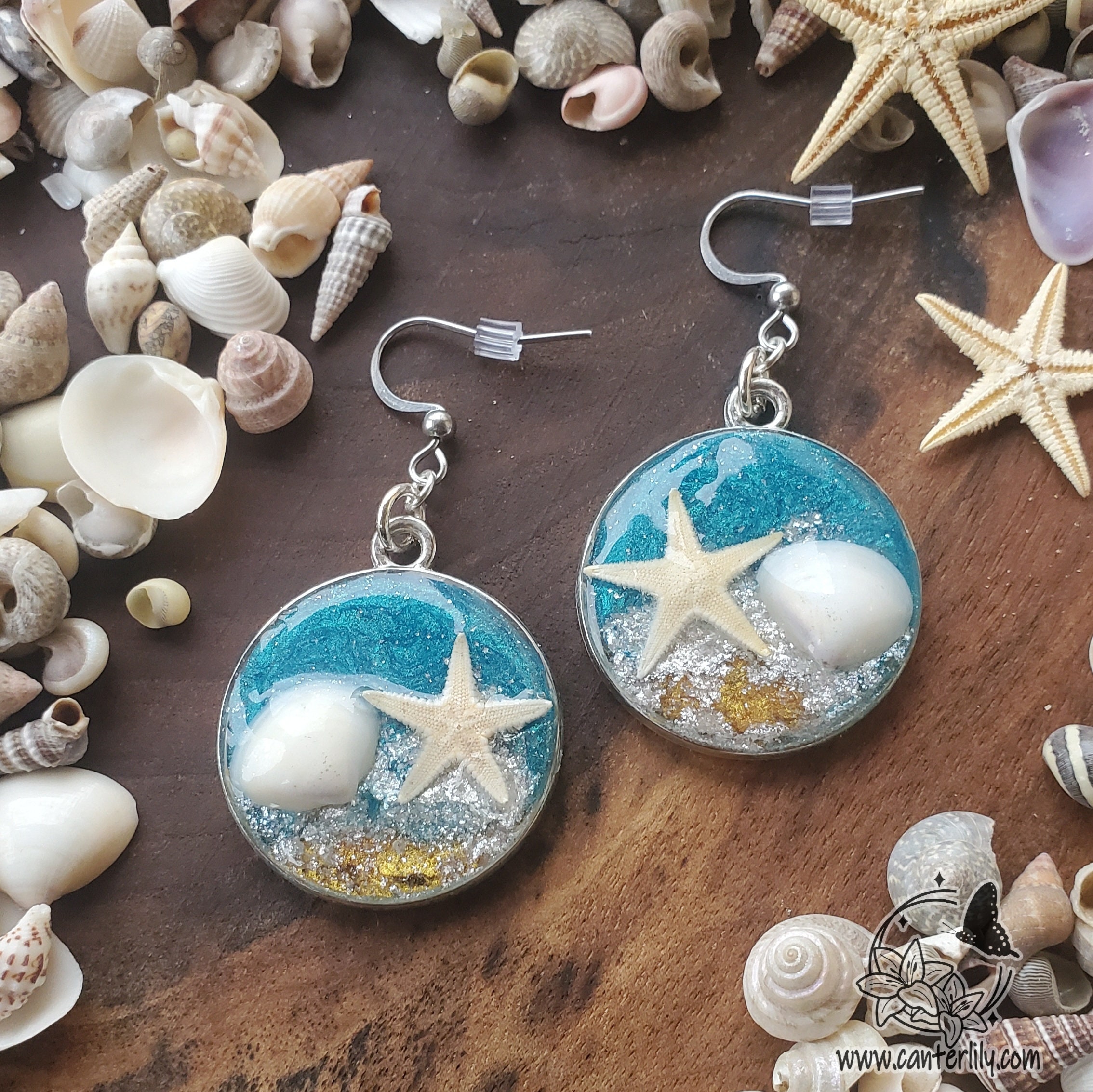 Ocean Seashells Resin Earrings - Etsy