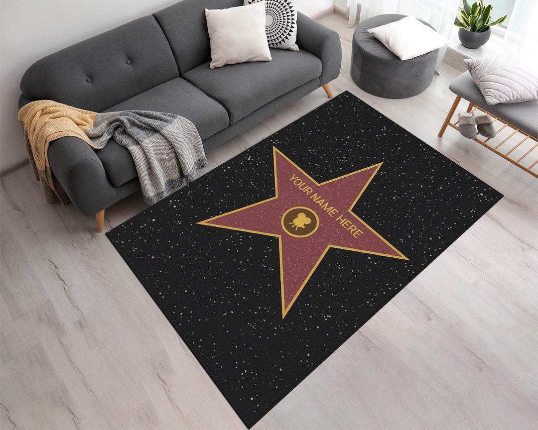 Custom Hollywood Walk of Fame Rug: Personalized Movie Room Decor - Etsy