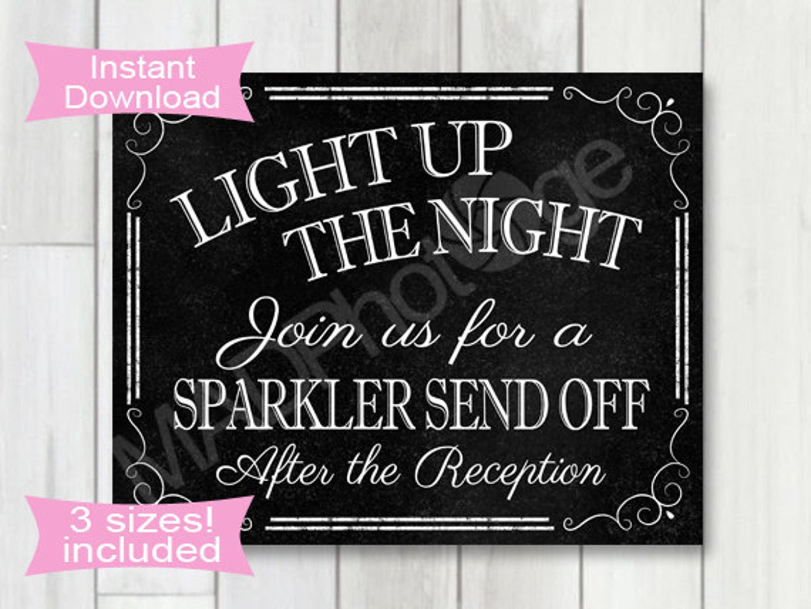 Sparkler Send off Chalkboard Sign, Sparkler Sign, Printable Sparkler ...