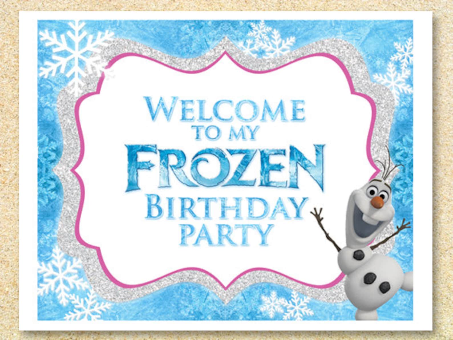 OLAF Frozen Printable WELCOME Party Sign, Instant Download, Frozen ...