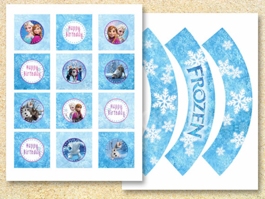 Frozen Printable Party Pack MINI, Cupcake Toppers & Wrappers COMBO ...