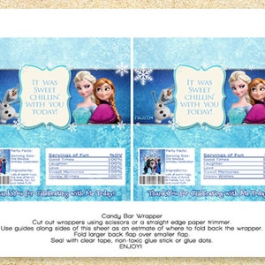 Frozen Favor Bag Toppers INSTANT DOWNLOAD, Disney Frozen Treat Bag ...