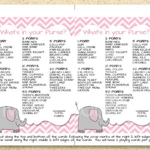 Baby Shower Printable Party Game, What's in Your Purse, What's in Your ...