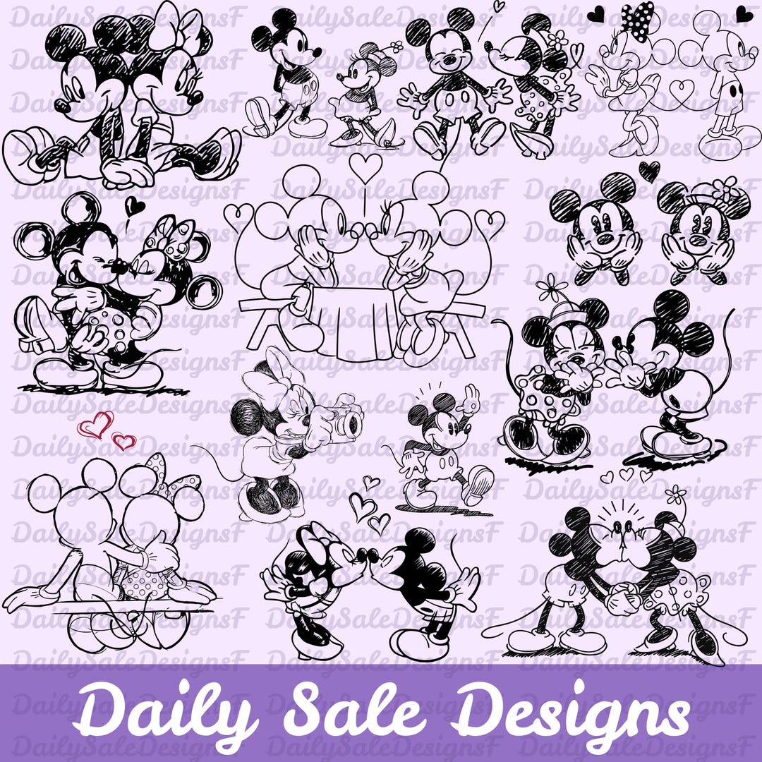 Mouse Valentines Sketch Svg Png, Family Vacation Svg Png Dxf Instant ...
