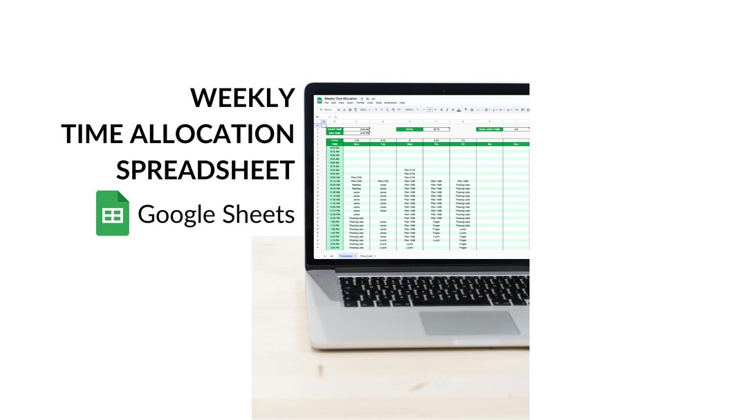 Weekly Time Allocation | Google Sheets - Etsy