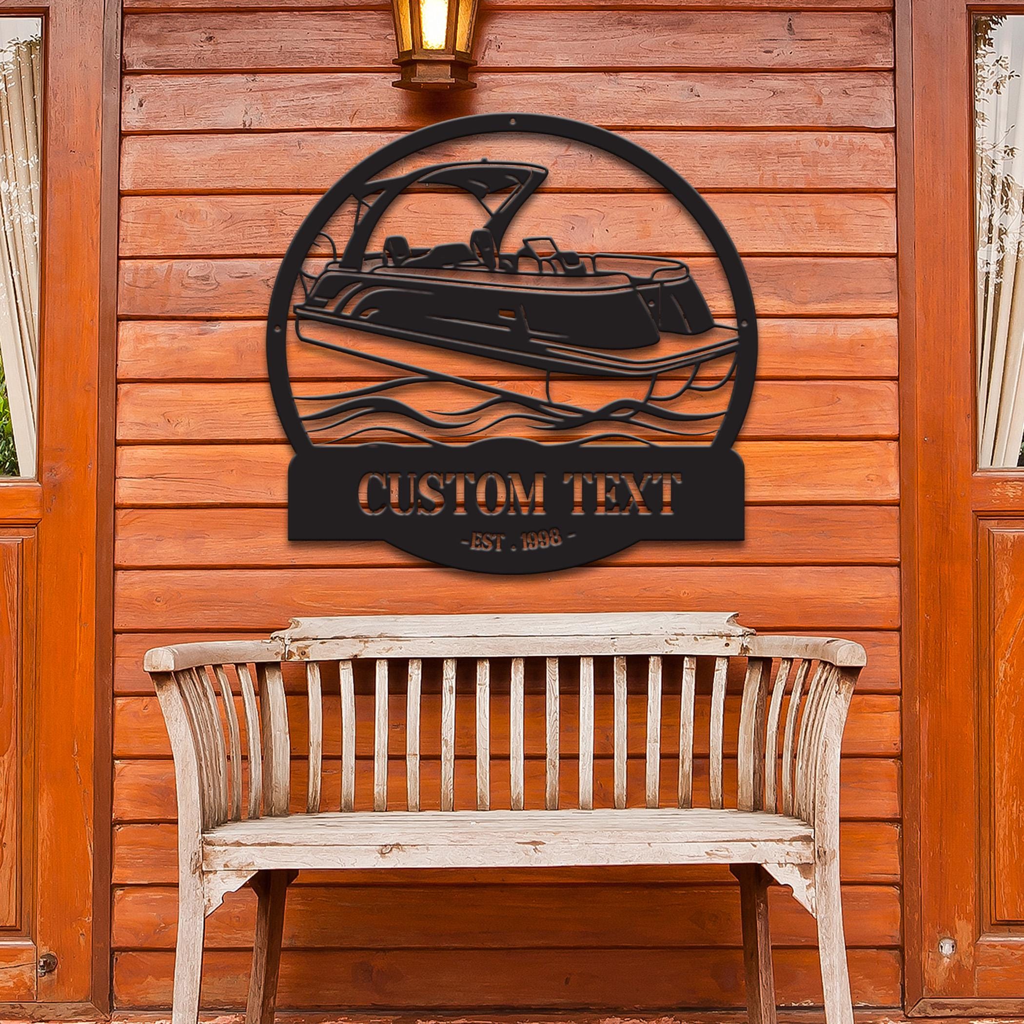 Custom Pontoon Boat Metal Sign – Personalized Lake House Decor With ...