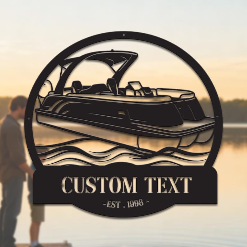 Custom Pontoon Boat Metal Sign – Personalized Lake House Decor With ...
