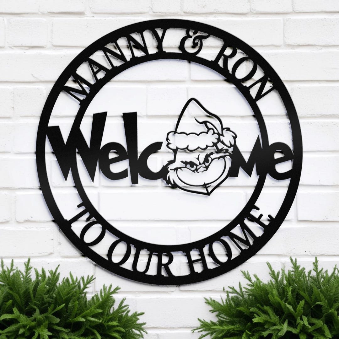 Personalized Manny & Ron Welcome Metal Sign – Personalized Circular ...