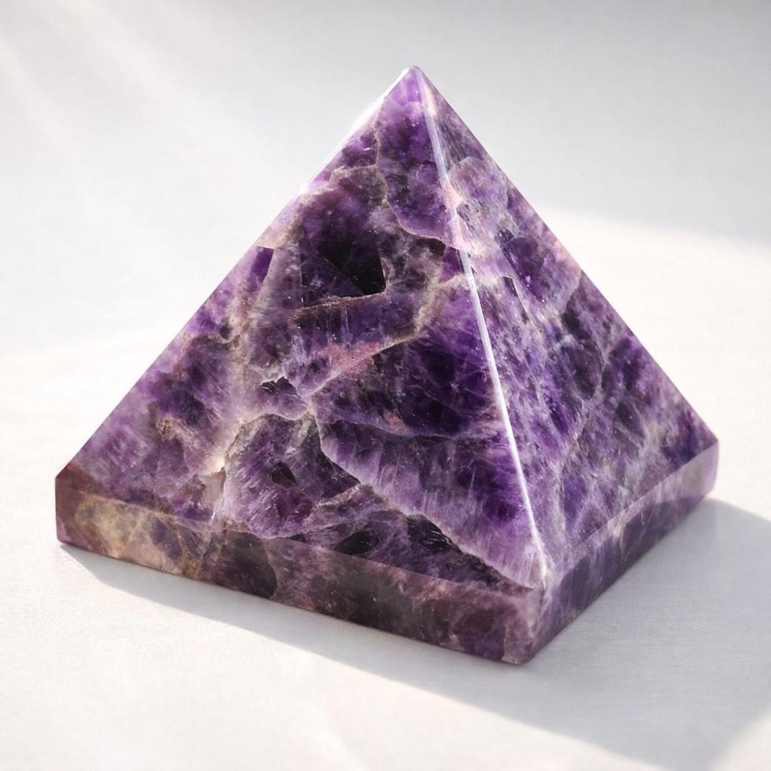 Large Chevron Amethyst Pyramid 120 Mm — Exact Piece, Rare Polished ...