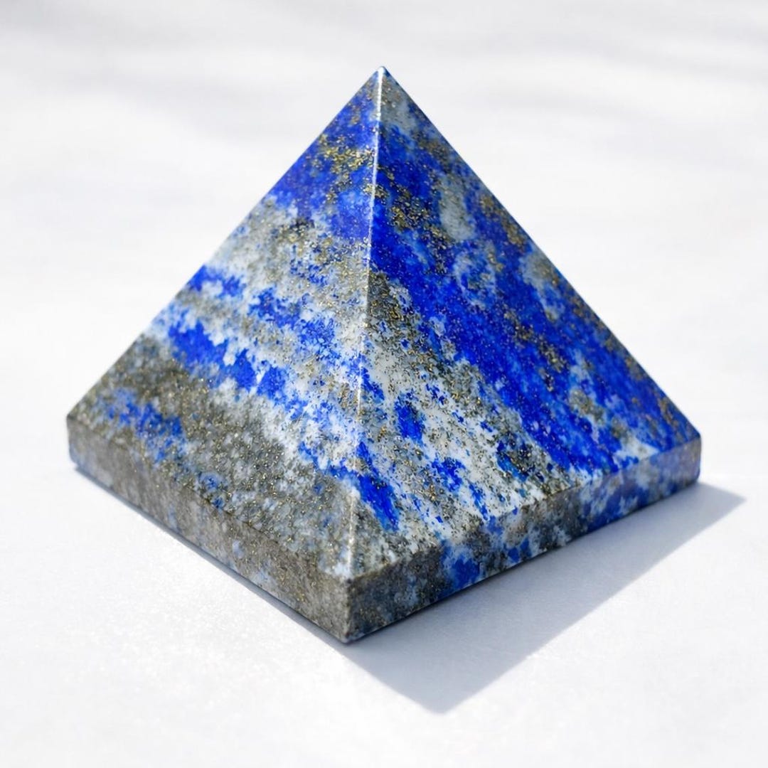 Premium Lapis Lazuli Crystal Pyramid | Hand Polished 50 Mm Healing ...