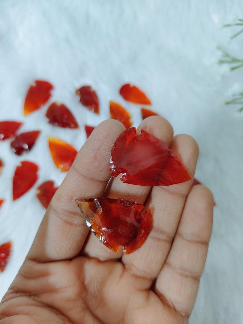 Hand Carved Red Obsidian Glass Arrowhead – Mini Crescent Point - Etsy