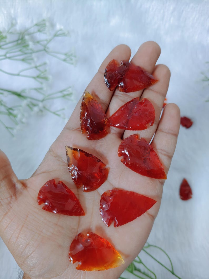 Hand Carved Red Obsidian Glass Arrowhead – Mini Crescent Point - Etsy