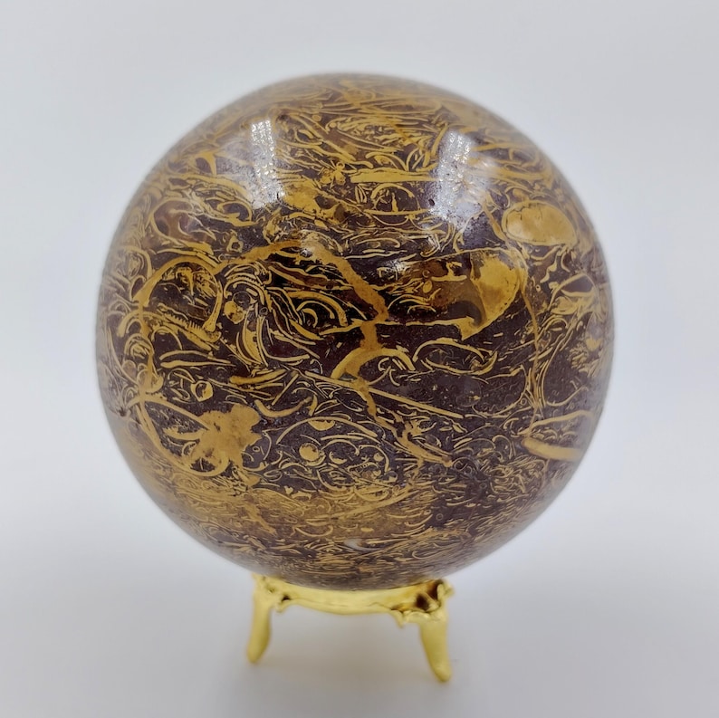 Natural Calligraphy Jasper Crystal Sphere Ball 84 MM | Elephant Skin ...