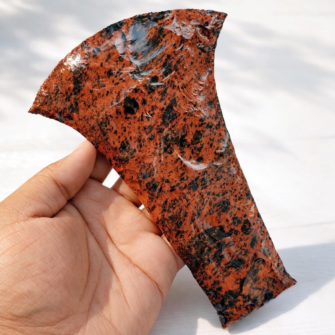 Large Mahogany Obsidian Axe Blade Athame 7 Inch | Handmade Volcanic ...