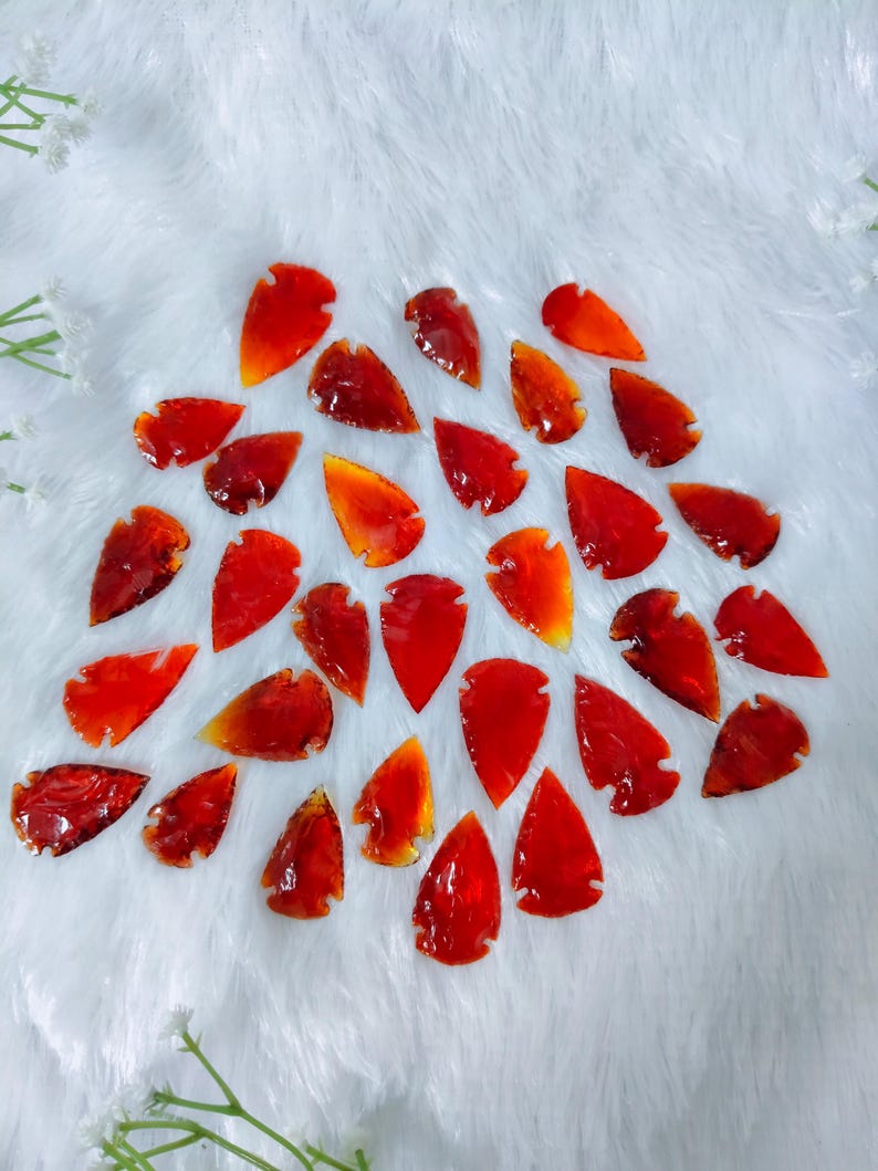 Hand Carved Red Obsidian Glass Arrowhead – Mini Crescent Point - Etsy