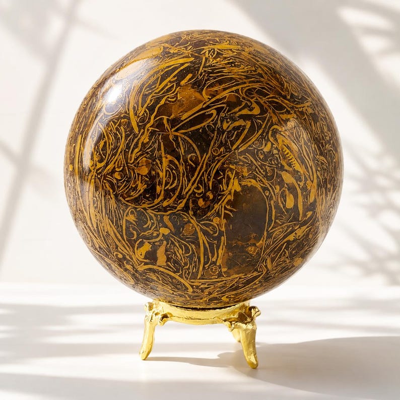 Natural Calligraphy Jasper Crystal Sphere Ball 84 MM | Elephant Skin ...