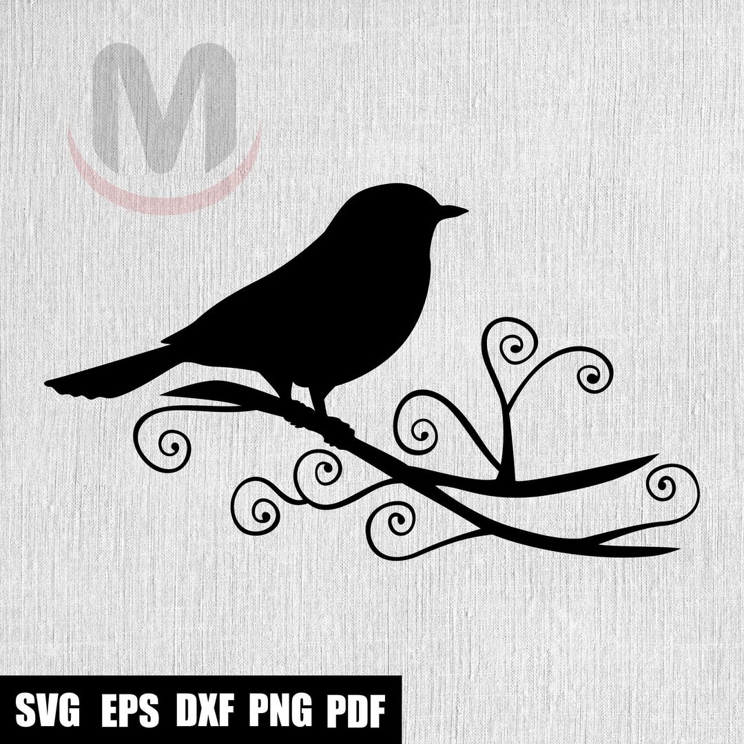 Bird Perch Silhouette Svg Pdf Dxf Png Eps - Etsy Canada