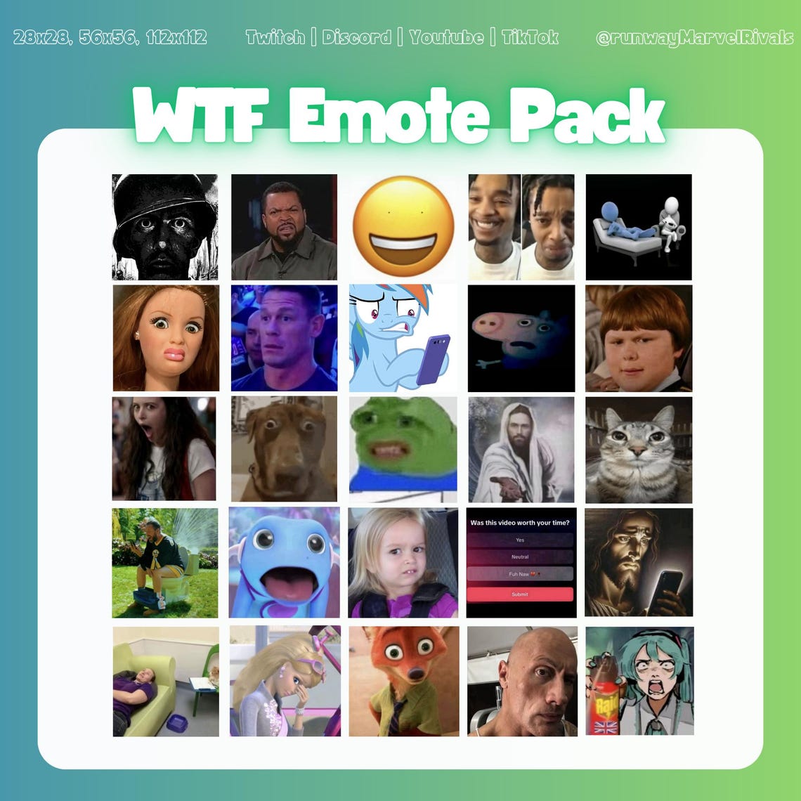 WTF 50 Emote Pack | Funny Meme Emotes for Twitch, Discord, Youtube ...