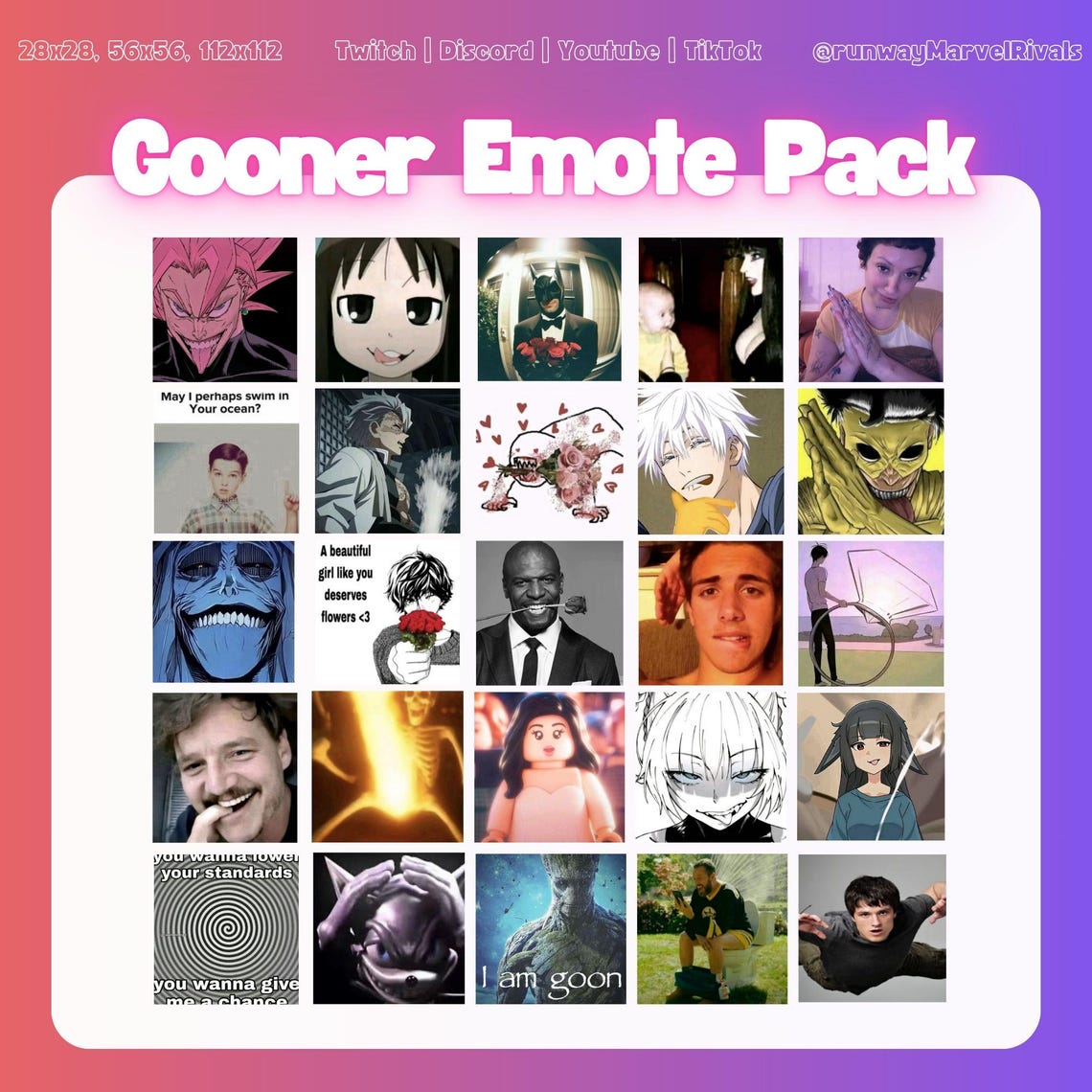 GOONERS 50 Emote Pack 3 | Funny Meme Emotes for Twitch, Discord ...