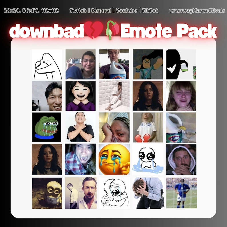 SADGE FEELSBADMAN 75 Emote Pack | Funny Meme Emotes for Twitch, Discord ...