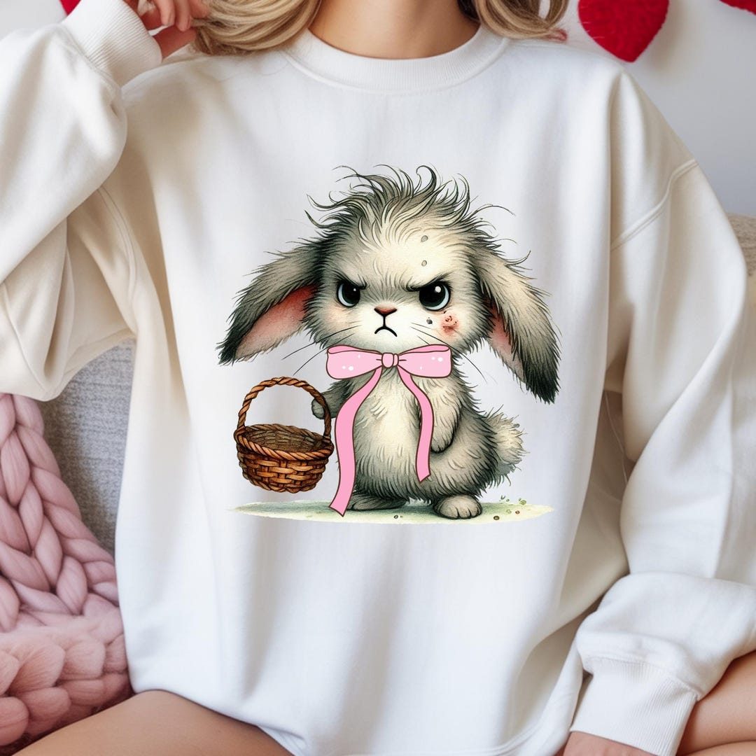 Sarcastic Easter Bunny Png | Grumpy Rabbit Clipart | Pastel Coquette ...