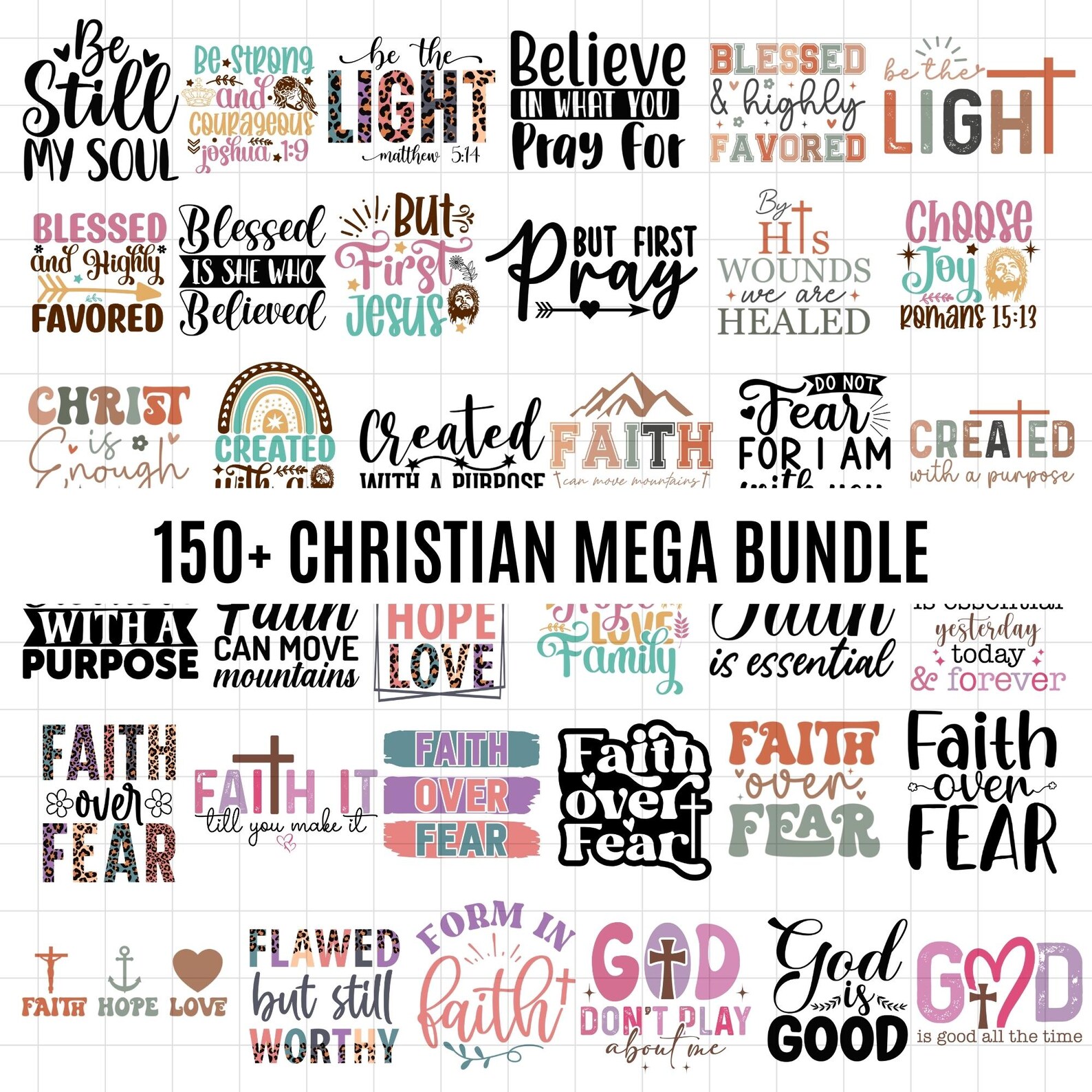 Christian SVG Mega Bundle: 150+ Scripture & Bible Verse Designs ...