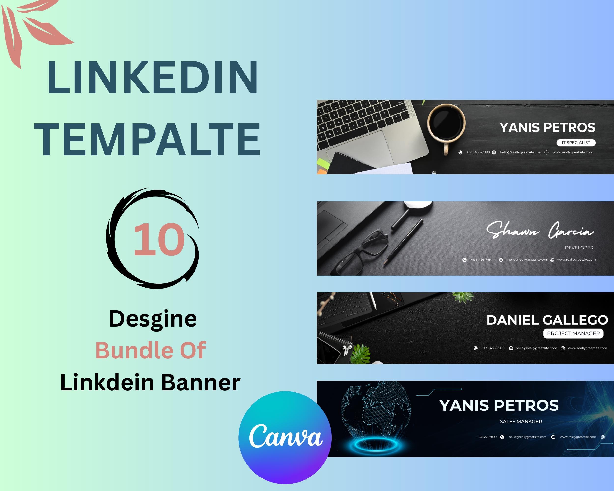 Linkedin Banner Template | Professional Linkedin Cover Photo | Editable ...