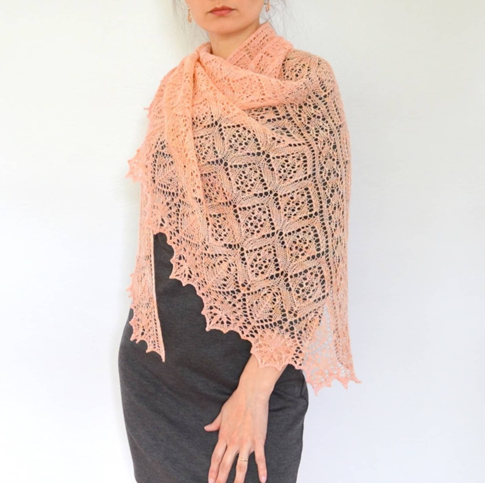 Shawl Pattern evanston. Hand Knitted Lace Shawl - Etsy