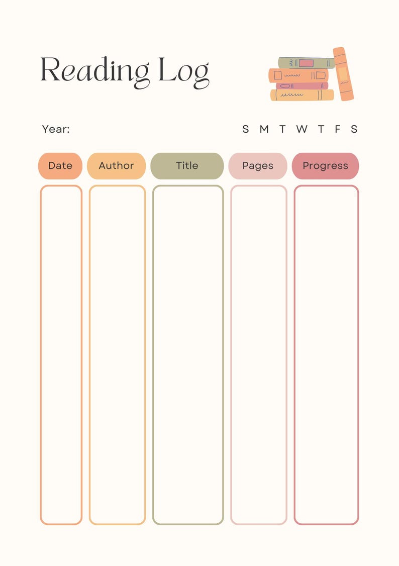 Printable Book Review Template: Reading Journal, Book Tracker (PDF ...