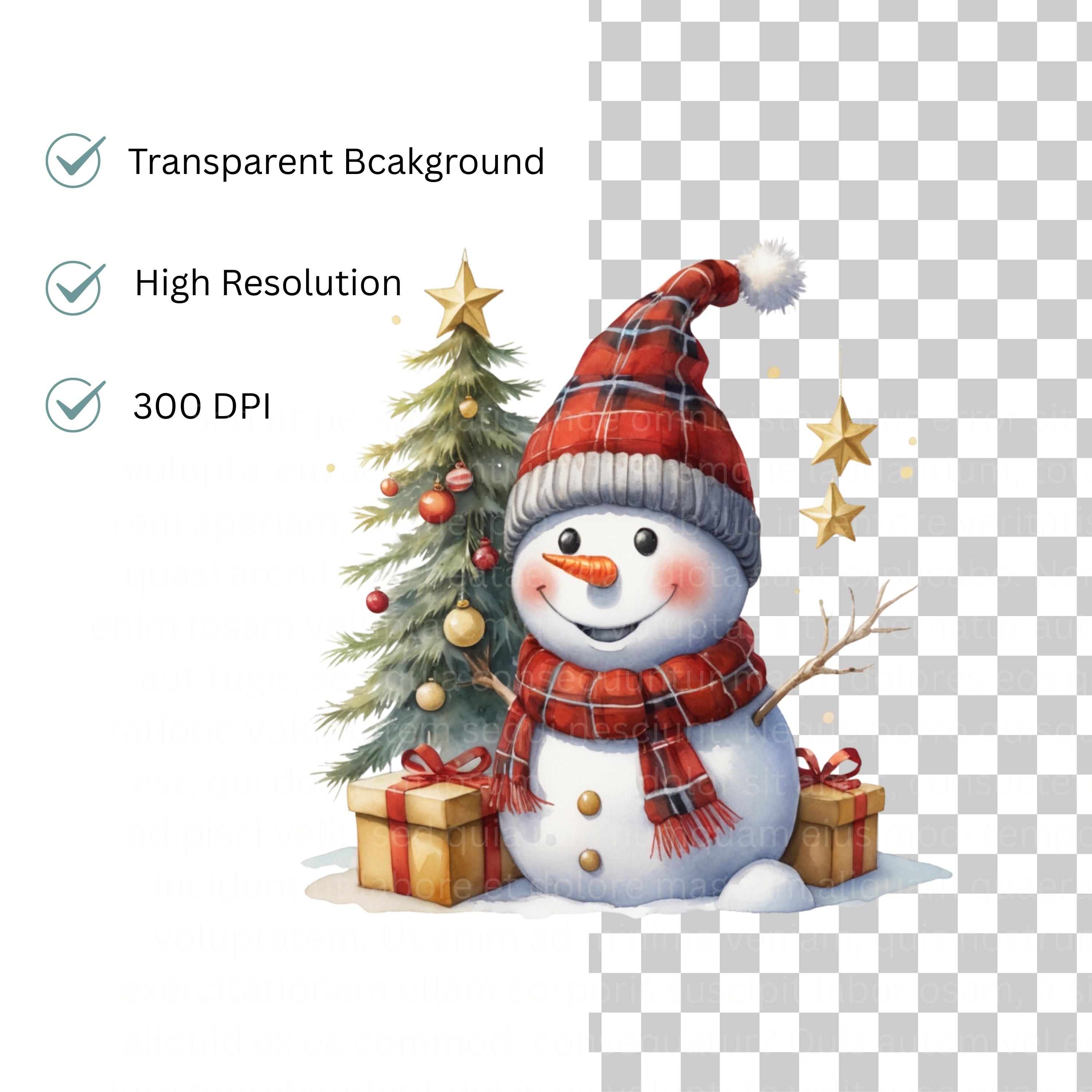 Watercolor Christmas Snowman Clipart Bundle | 33 PNG Graphics - Etsy