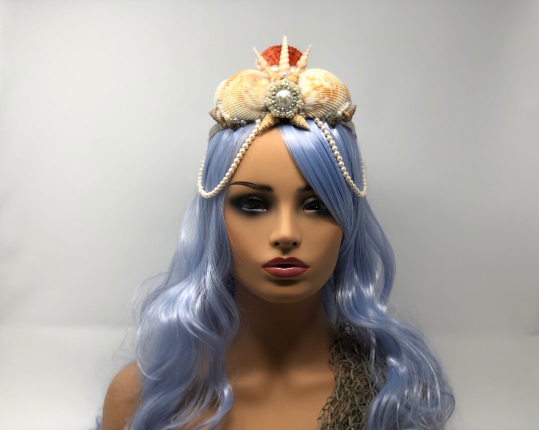 Mermaid With Real Seashells, Vintage Pin, and Pearl Beads - Etsy