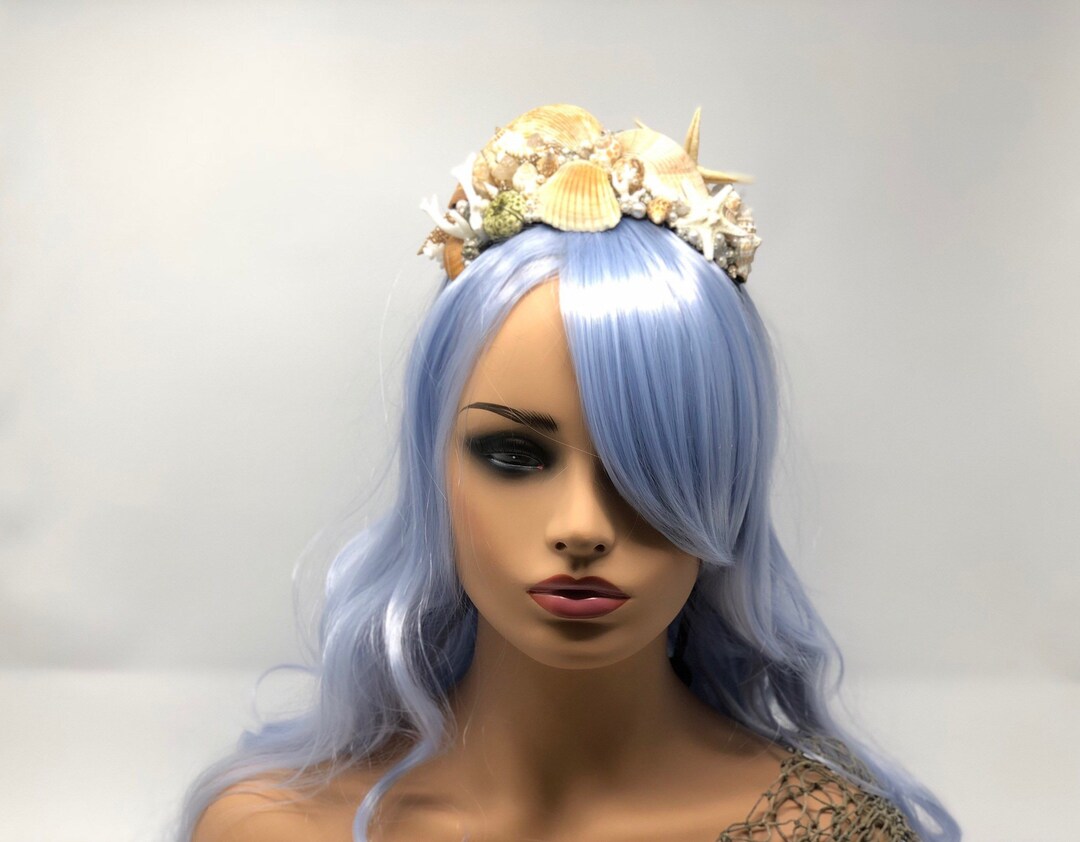 Mermaid Crown With Real Seashells, Sea Urchin, Pyrite, Coral Pieces ...