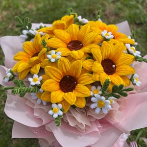 Handmade Velvet Wire Sunflower Bouquet - Etsy