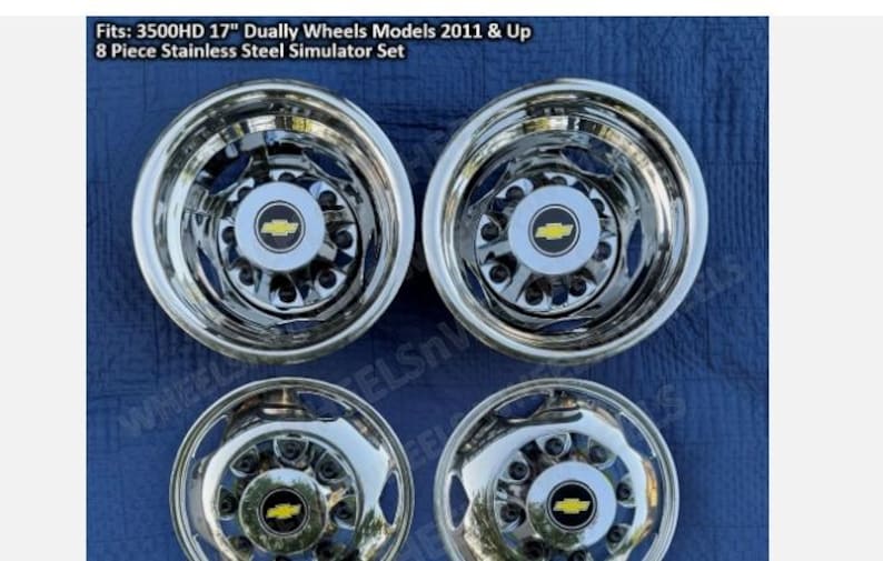 3500HD 17" Stainless Steel Dually Wheel Simulator Set for Models 2011 ...
