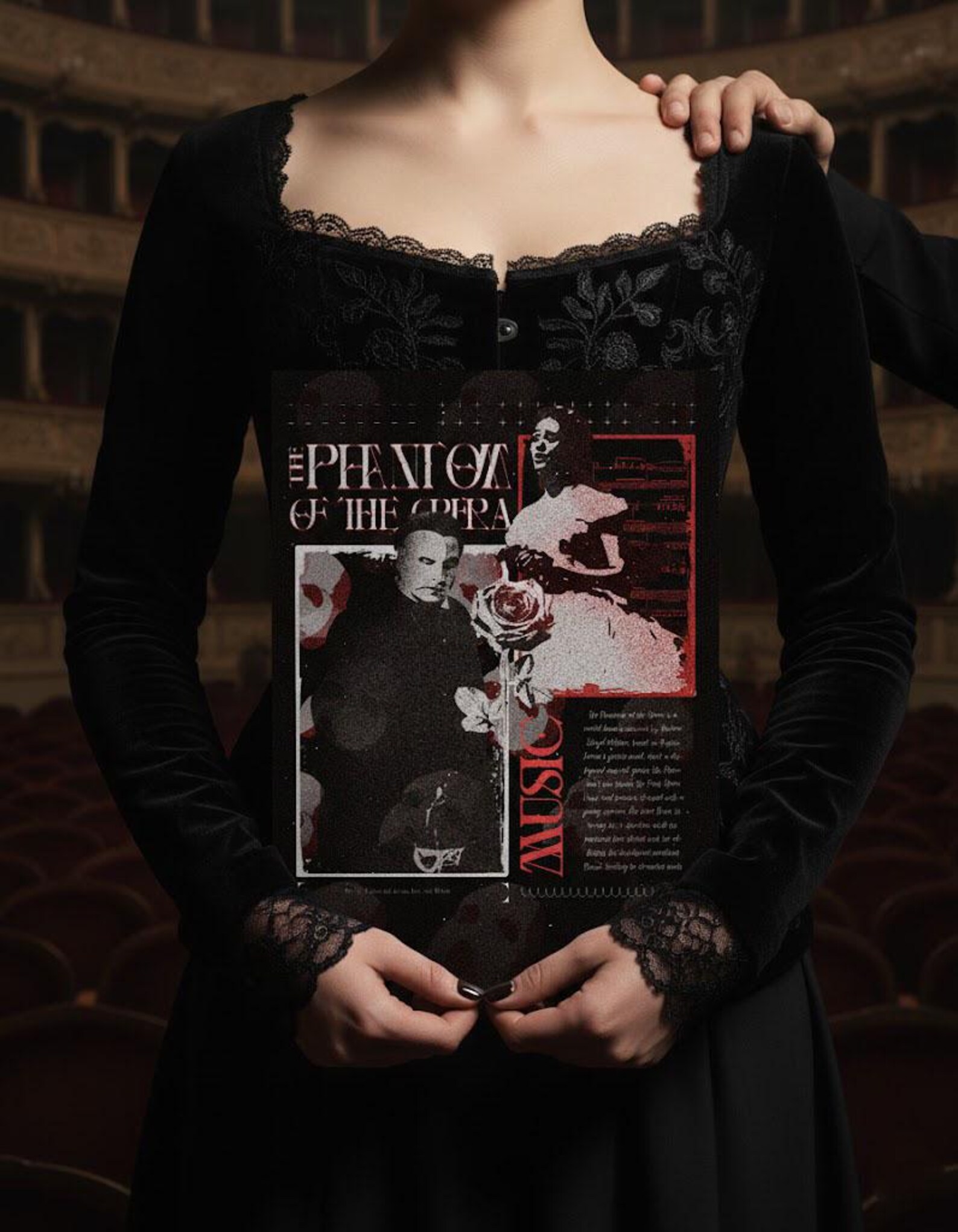 Phantom of the Opera Musical Poster, Brutalism 2yk, Dark Retro ...