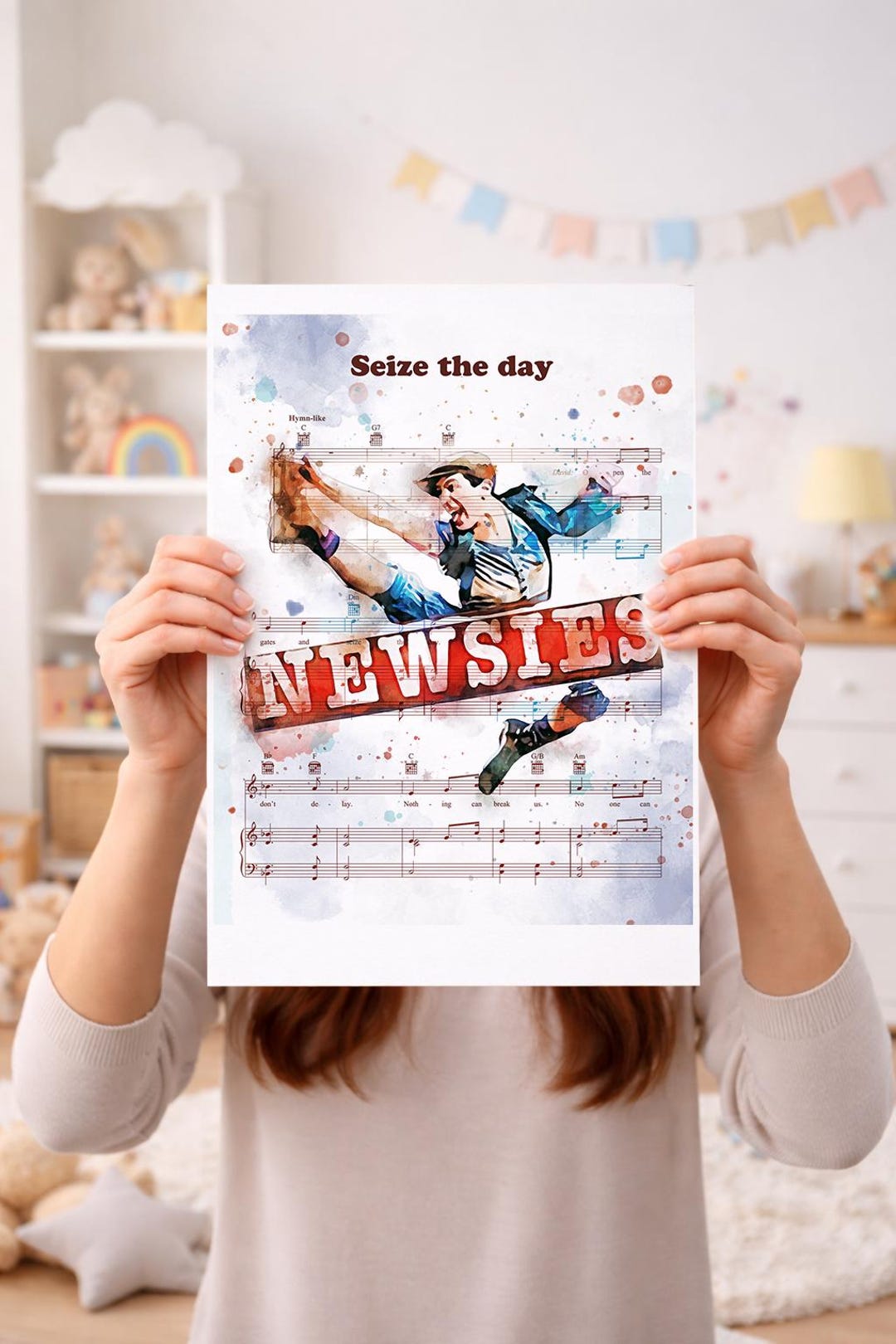 Newsies Musical Poster, Broadway Sheet Music Art, Watercolor Print ...