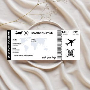 Editable Surprise Boarding Pass, Canva Boardingpass Template, Vacation ...