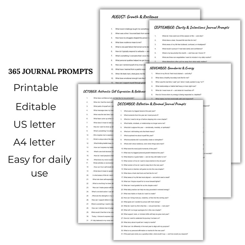 New Year Printable Journal Prompts 2025 | Self Reflection & Goal ...