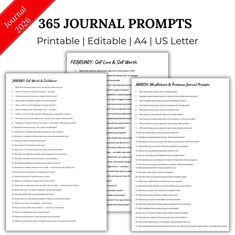 New Year Printable Journal Prompts 2025 | Self Reflection & Goal ...