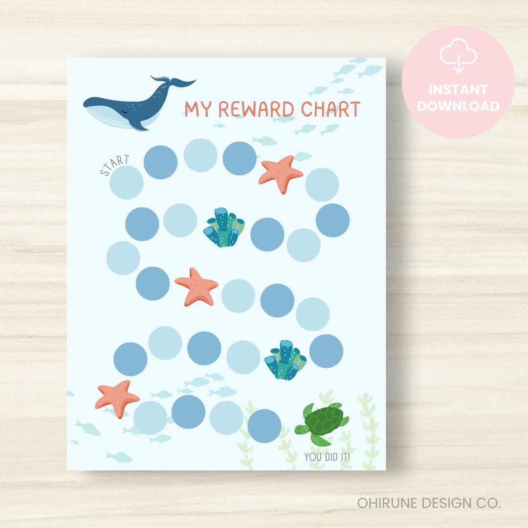 Underwater/ocean Potty Training (reward) Chart for Toddlers & Kids - Etsy
