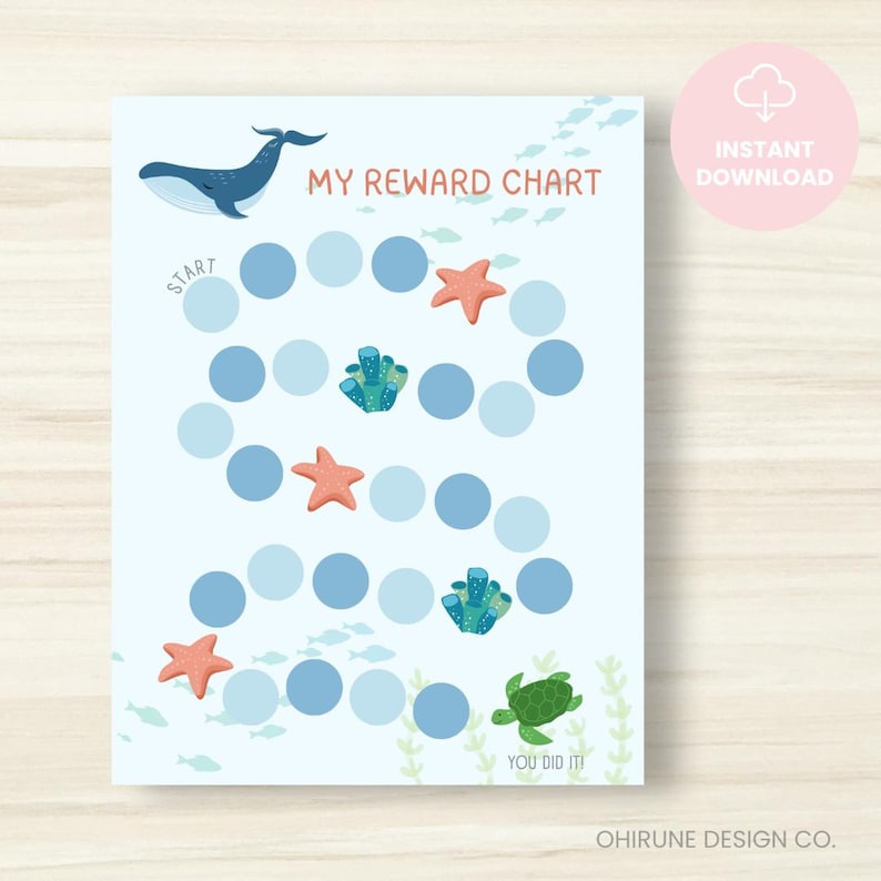 Underwater/ocean Potty Training (reward) Chart for Toddlers & Kids - Etsy