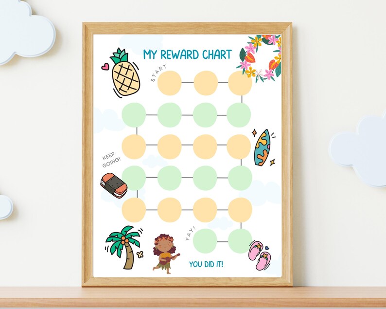 Printable Hawaii Reward (potty Training) Chart for Toddlers & Kids - Etsy