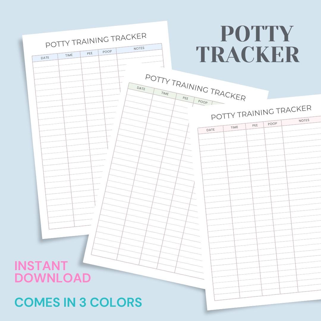 Printable Potty Training Tracker: Minimalist Chart (digital Download ...