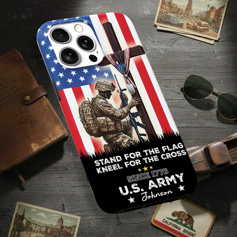 Custom Us Army 250 Years iPhone Case, 4th of July Accessories, Stand ...