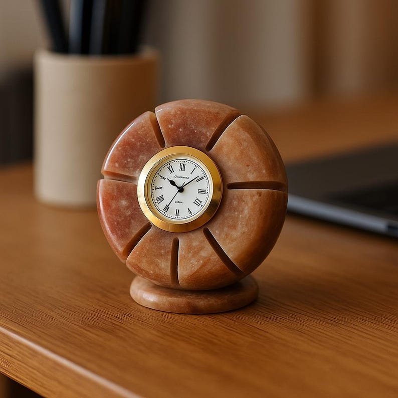 Handcrafted Marble Desk Clock | Unique Stone Shape Table Clock | Modern ...