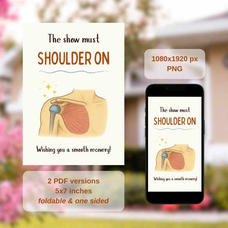 Funny Shoulder Surgery Card: Shoulder On! (PDF & PNG Digital Download ...