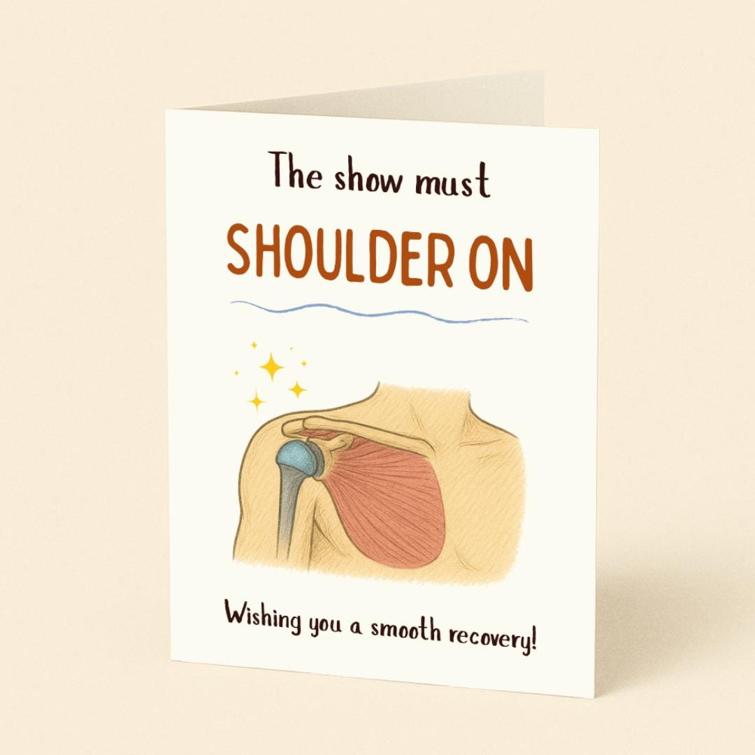 Funny Shoulder Surgery Card: Shoulder On! (PDF & PNG Digital Download ...