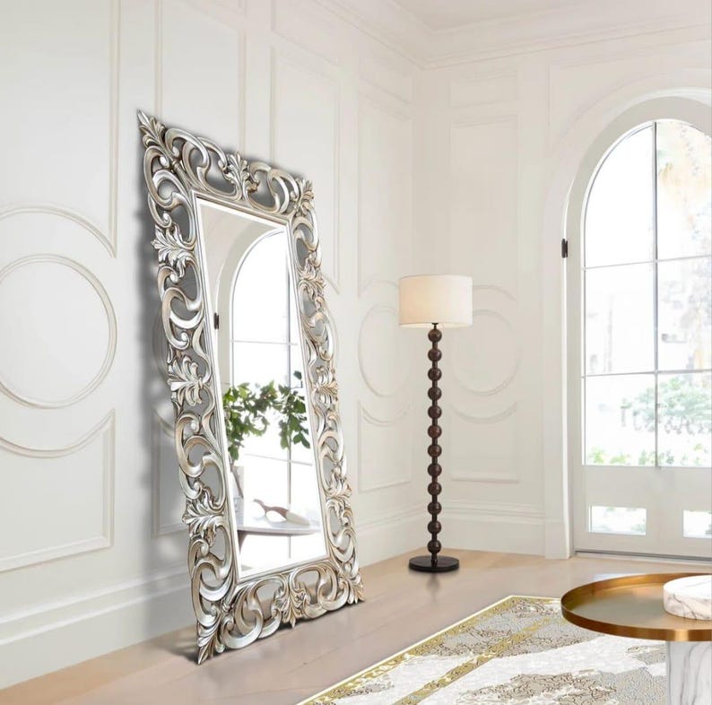 Luxury Full Length Mirror Frame, Handmade Wooden Mirror, Wall Carved ...